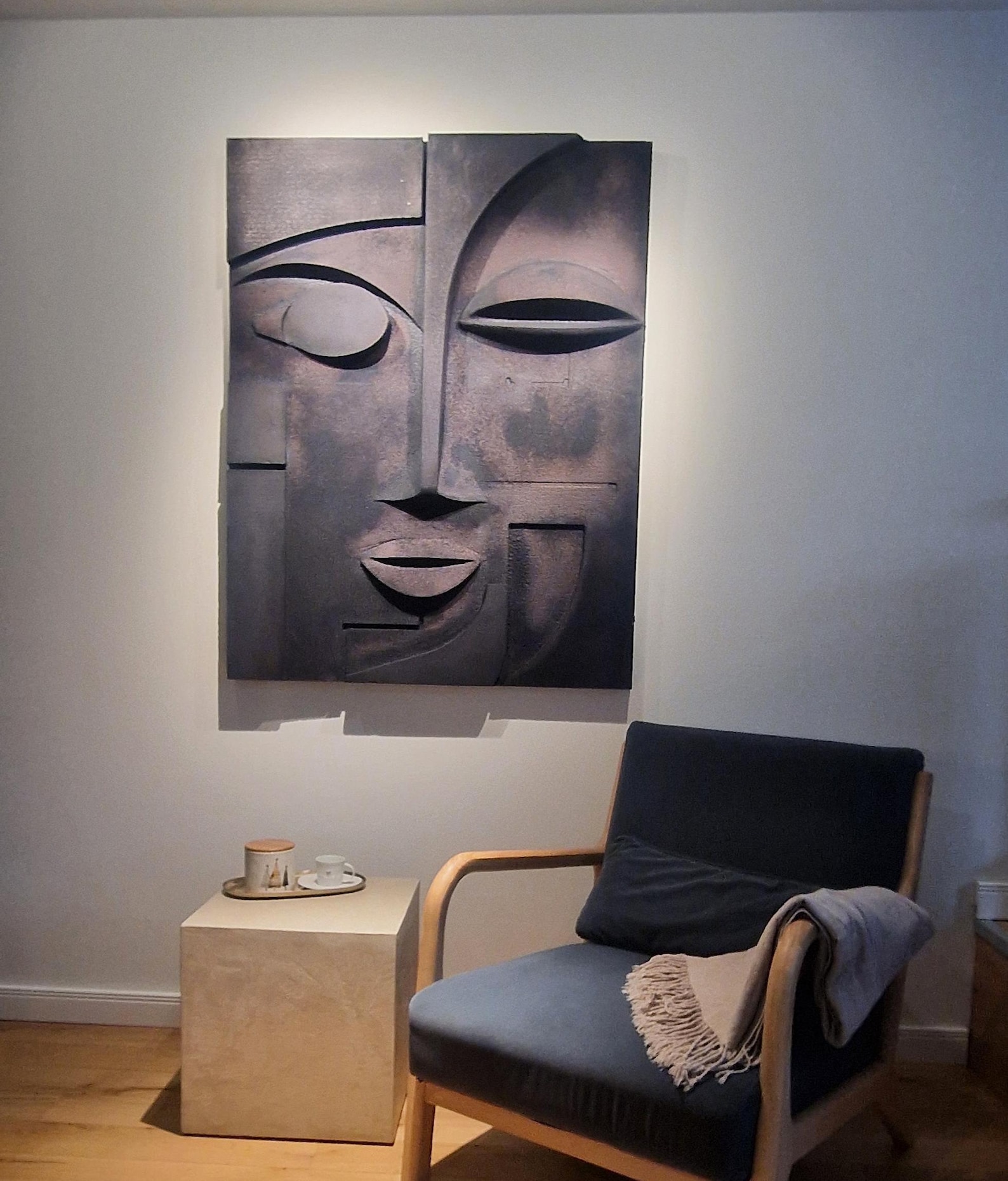 Textured Microcement Wall Art: 3D Plaster Relief Painting - Etsy