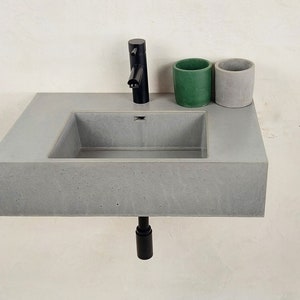 Concrete Wall Mount Sink: Modern Floating Ramp Sink - Etsy