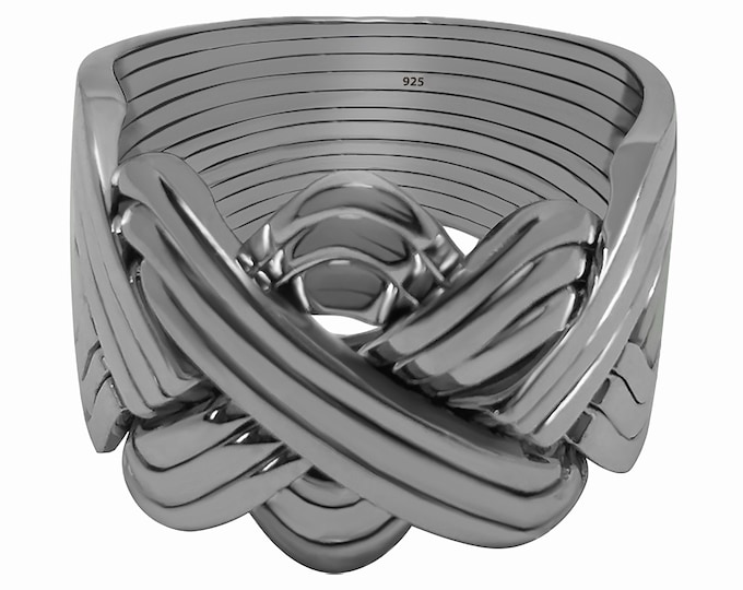 Puzzle Ring in 925 Sterling Silver, 8 Bands 3850 - Etsy