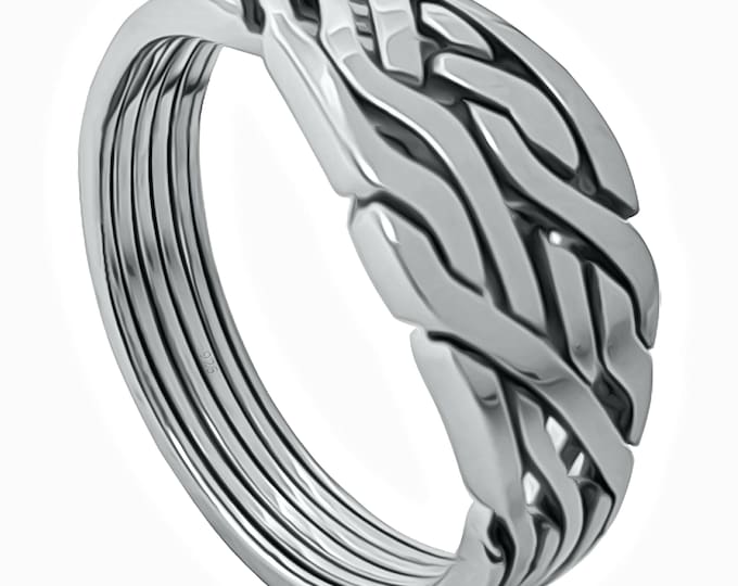 Sterling Silver 6-band Puzzle Ring - Handmade Turkish Design - Etsy