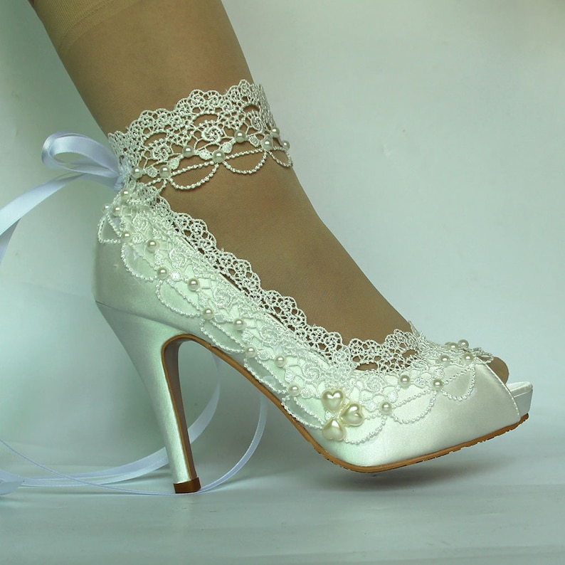 Tacones de boda para novia zapatos de boda de marfil zapatos | Etsy