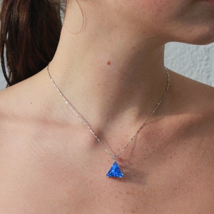 Siberian Blue Quartz Pyramid Pendant, Blue Crystal, Spiritual Gifts ...