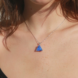 Siberian Blue Quartz Pyramid Pendant, Blue Crystal, Spiritual Gifts ...