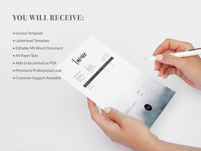 Invoice and Letterhead Template Word | Printable Invoice | Printable ...