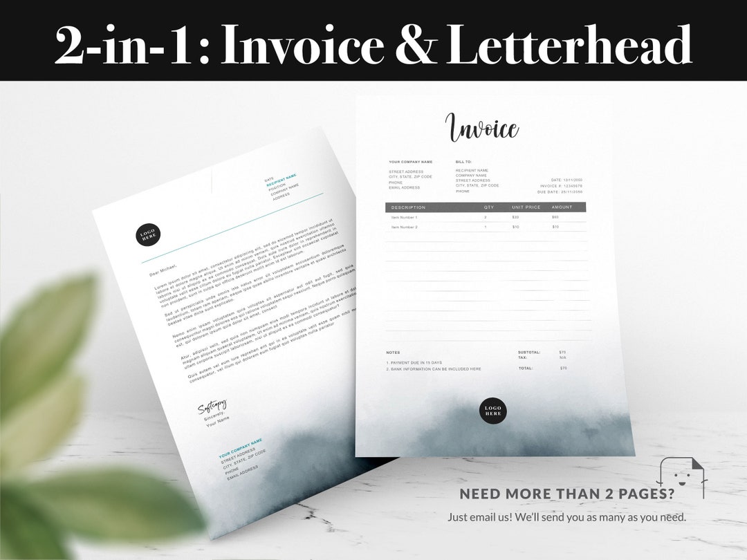 Invoice and Letterhead Template Word Printable Invoice Printable ...