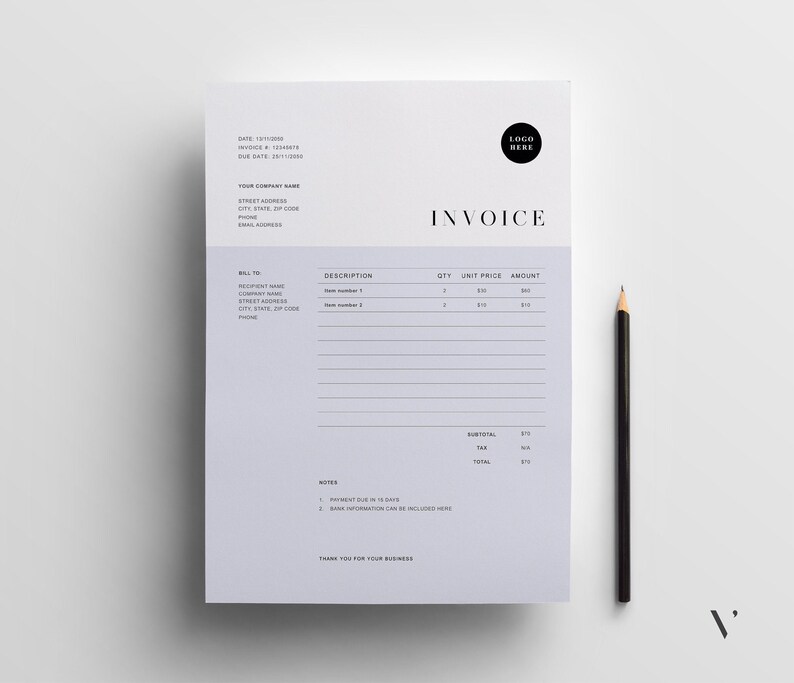 Invoice Template Word Printable Invoice Custom Order Forms Business Invoice Template