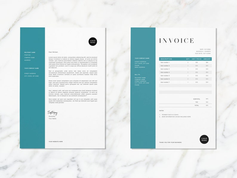 Invoice and Letterhead Template Word Printable Invoice Printable ...