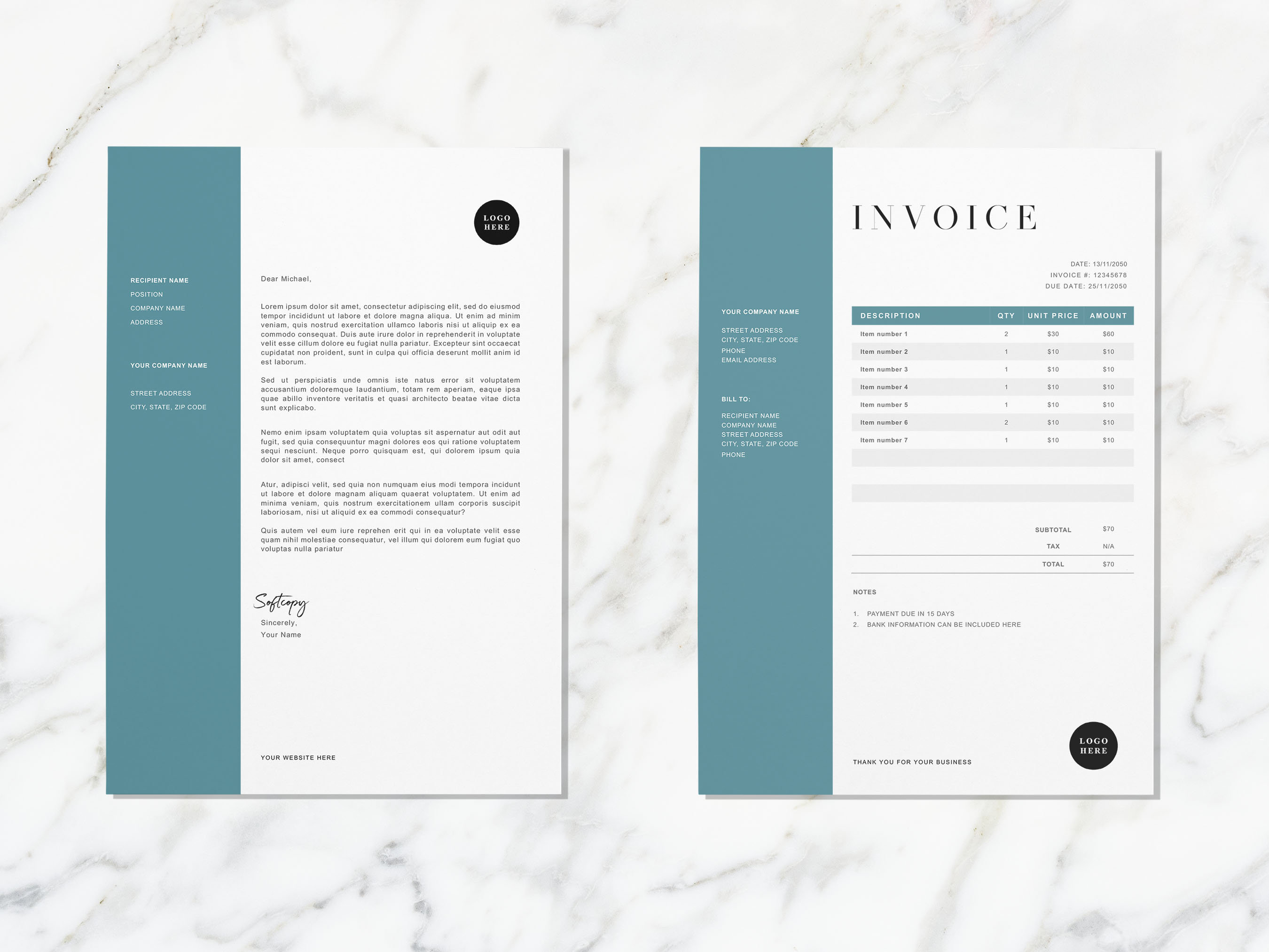 Invoice and Letterhead Template Word Printable Invoice Printable ...