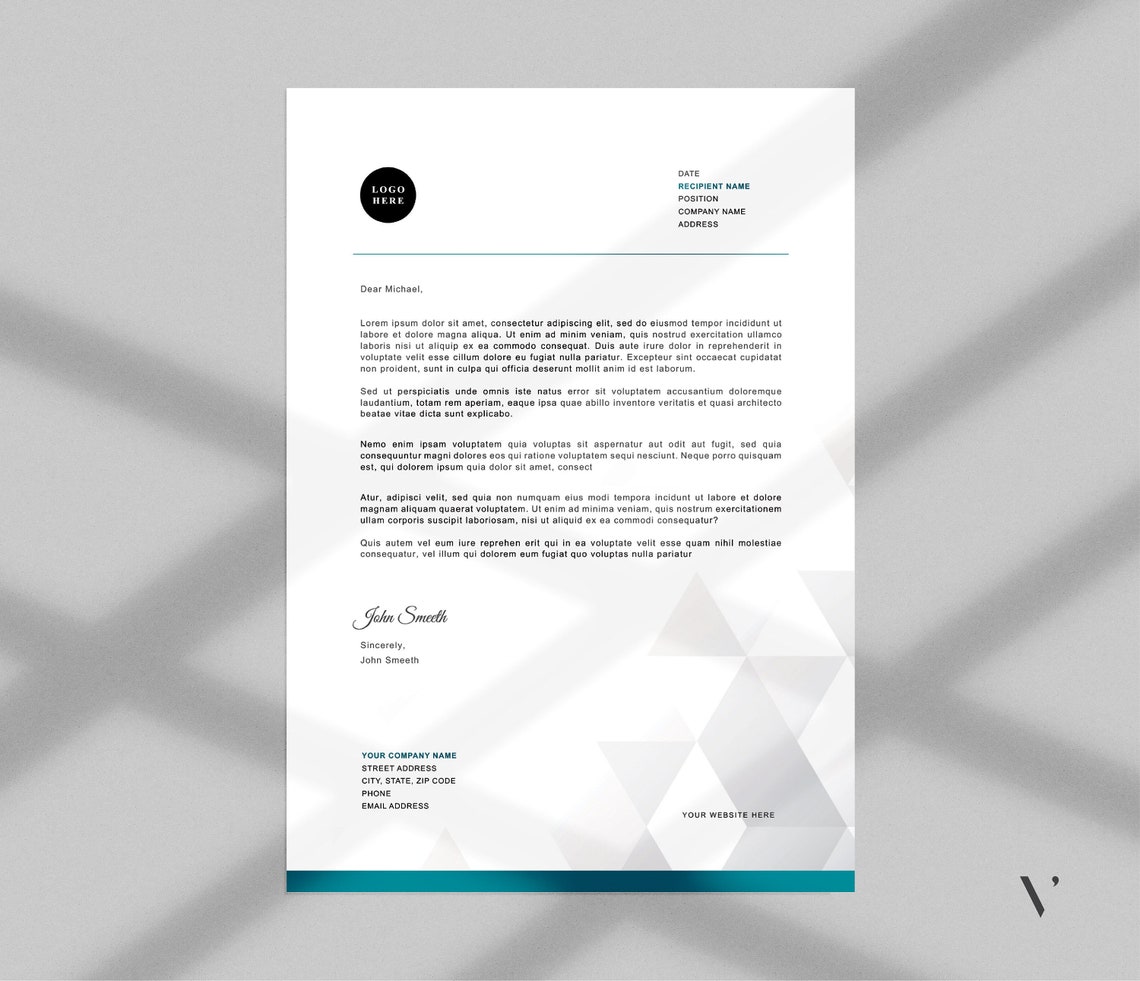 Modèle de papier à en-tête Word modifiable, PDF imprimable, papier à en ...