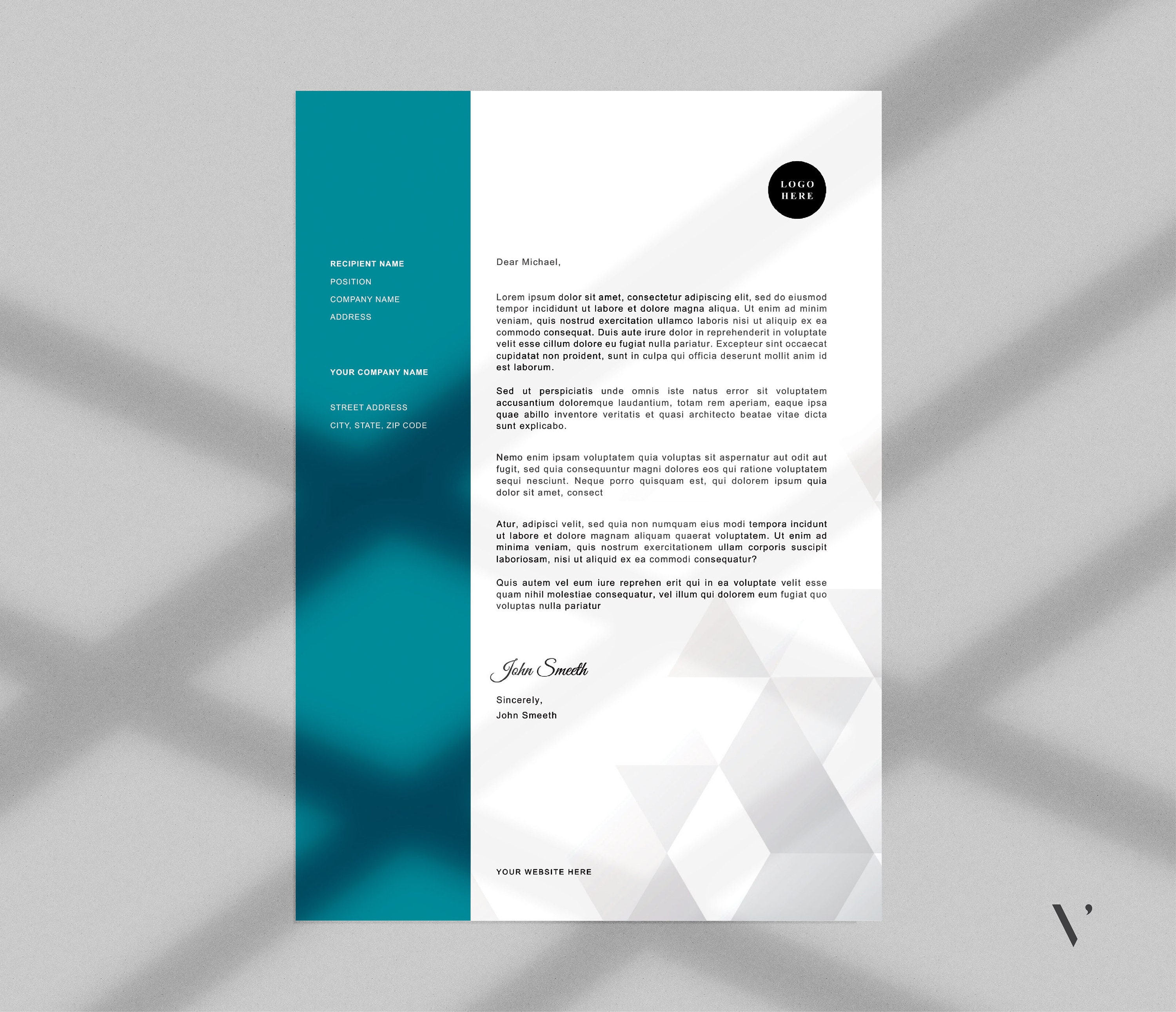 Plantilla de membrete Word editable, pdf imprimible, membrete comercial ...