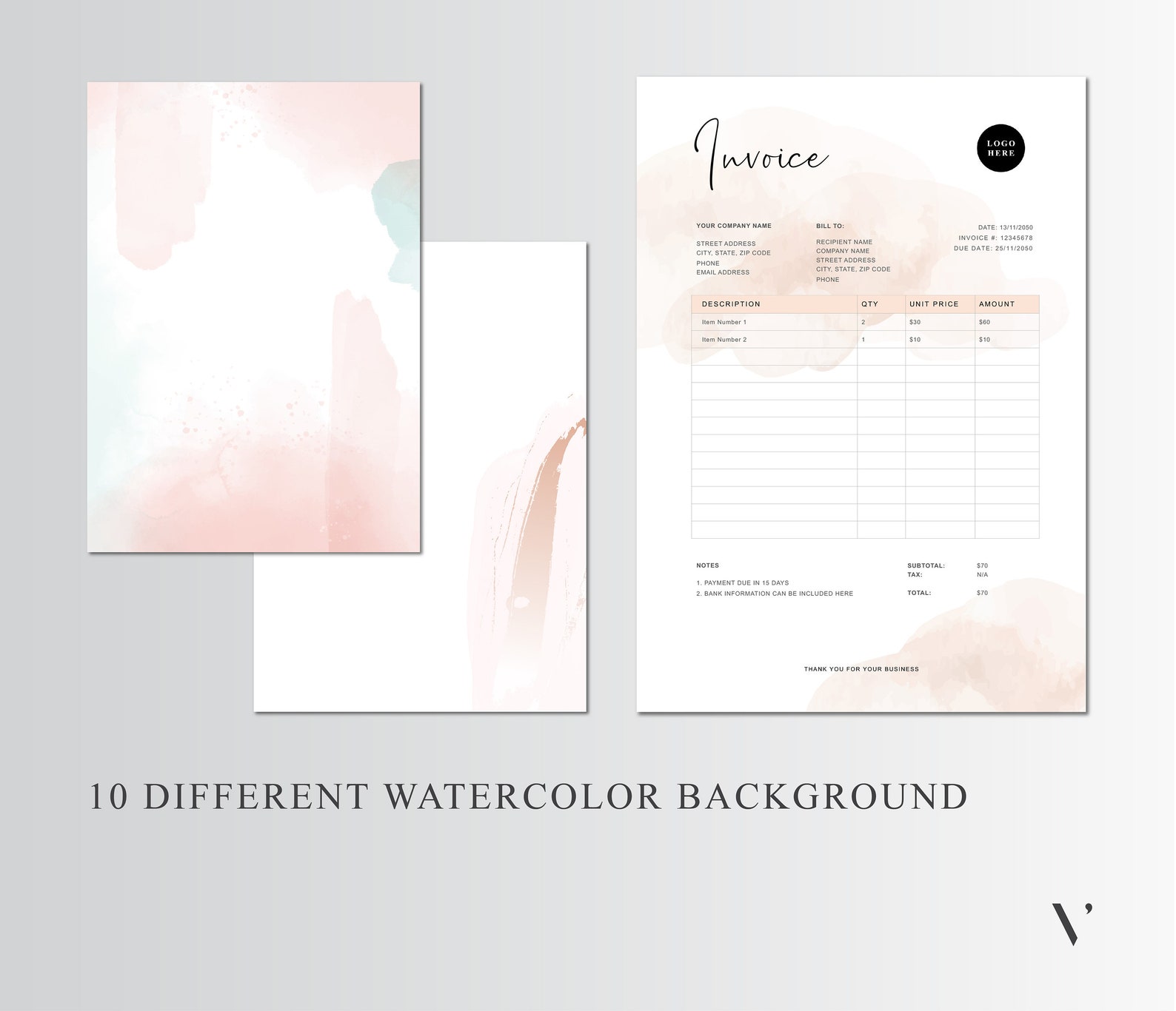Invoice Template Word | Remittance Advice | Printable Invoice ...