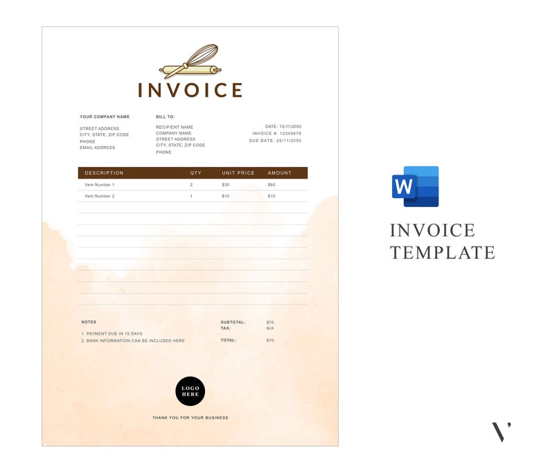 Plantilla de factura de panadería / Plantilla de factura de panadería ...