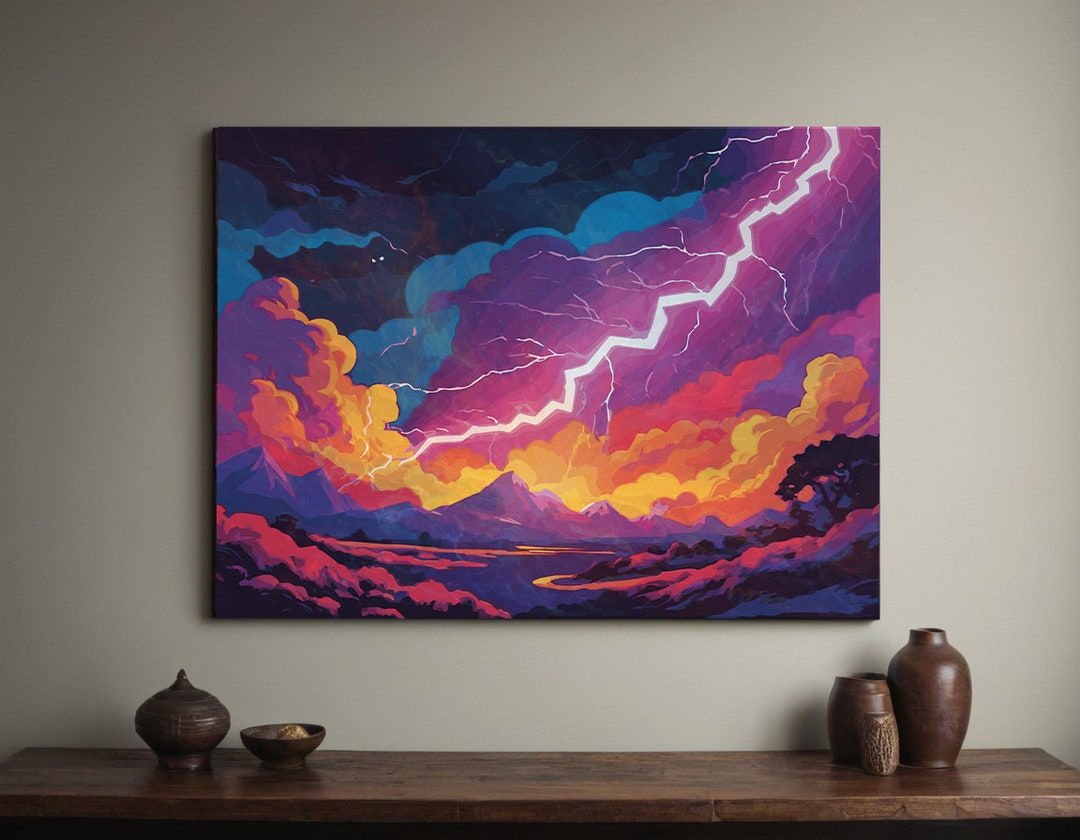 Poster Stampabile Lightning Poster Componibile in Formato A4 + Immagine ...