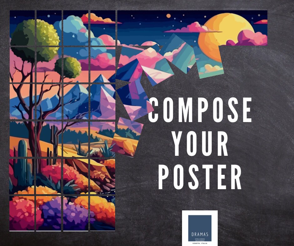 Poster Stampabile Sun&sea - Poster Componibile in Formato A4 + Immagine ...