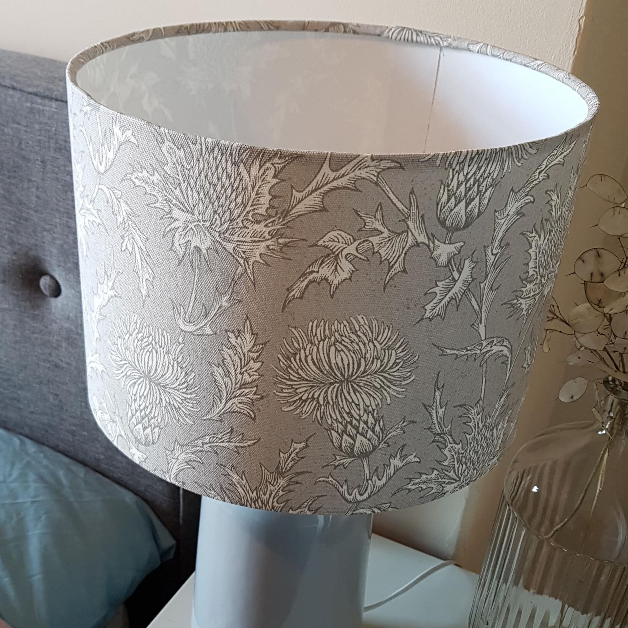 Grey Lamp Shade Thistle Lampshade Ceiling Light Shade Table | Etsy