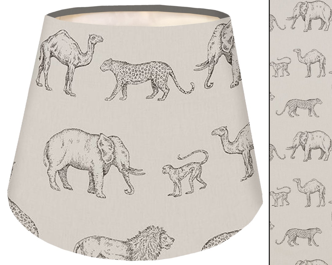 Safari Animal Lampshade - Tapered Light Shade - Etsy