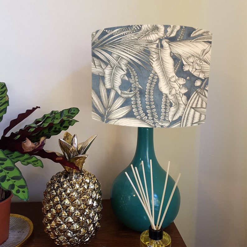 Tropical Lampshade Blue Light Shade Modern Interior Ceiling | Etsy