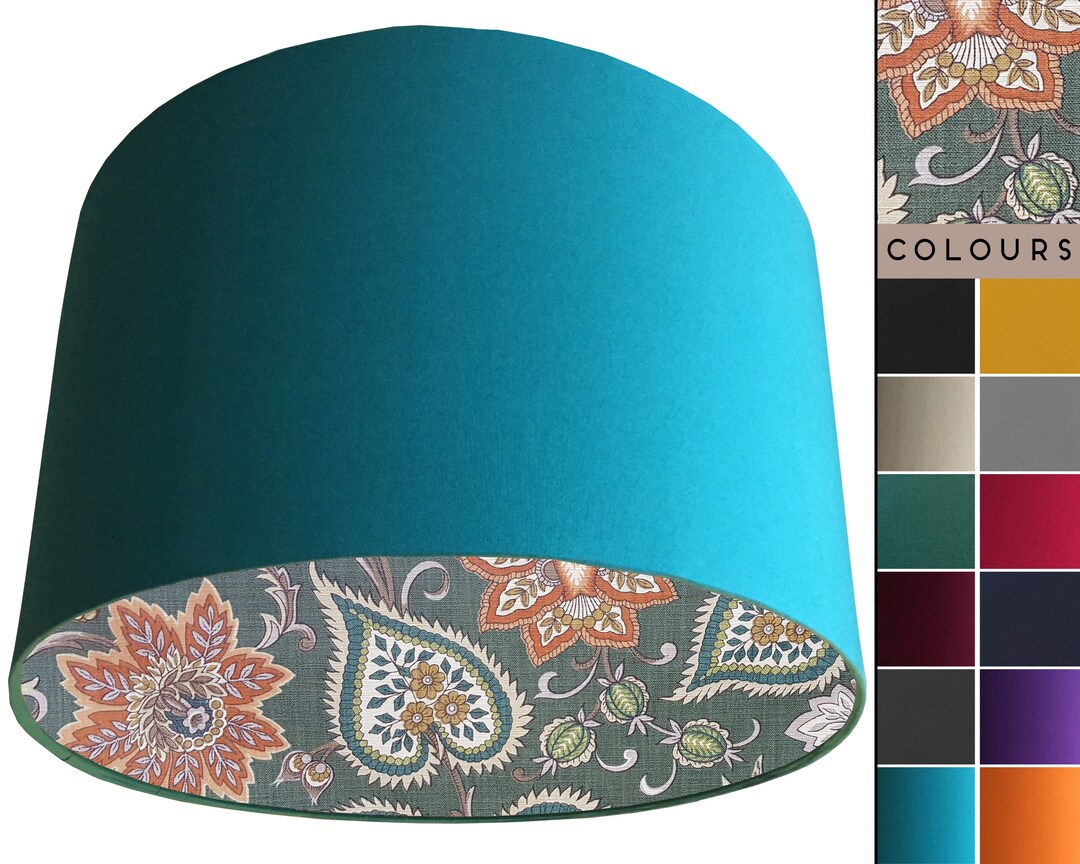 Green Lampshade, UK Handmade Lampshade, Ceiling Light Shade, Table Lamp ...