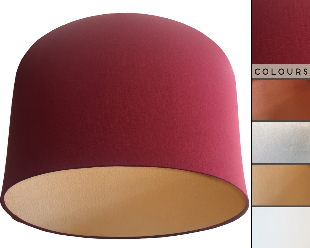 Red Lampshade, Red Ceiling Light, Gold Lampshade, Copper Lampshade, Red ...