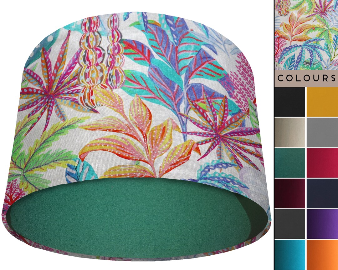 UK Handmade Tropical Lampshade, Rainbow Leaf Light Shade, Modern Home ...