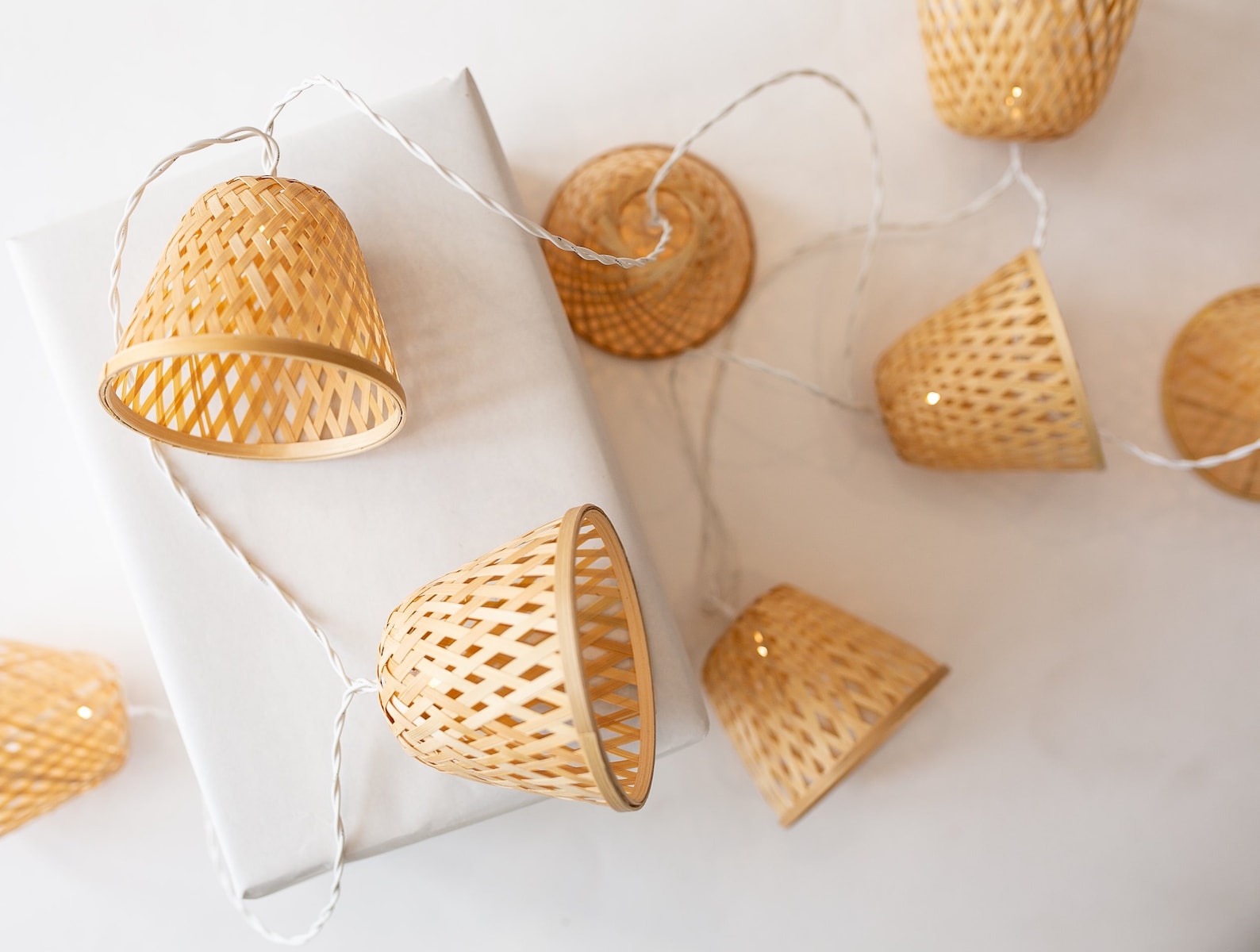 Interior Decorative String Light 15 Bamboo Lampshade Length 3m - Etsy UK