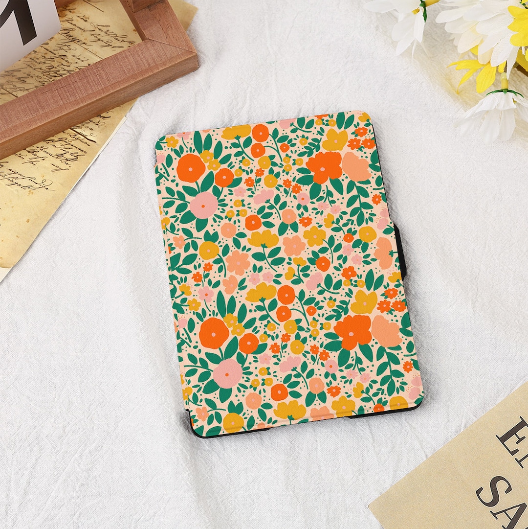 Retro Floral Kindle Case Cover for Kindle 11 Paperwhite 1/2/3/4, Kindle ...