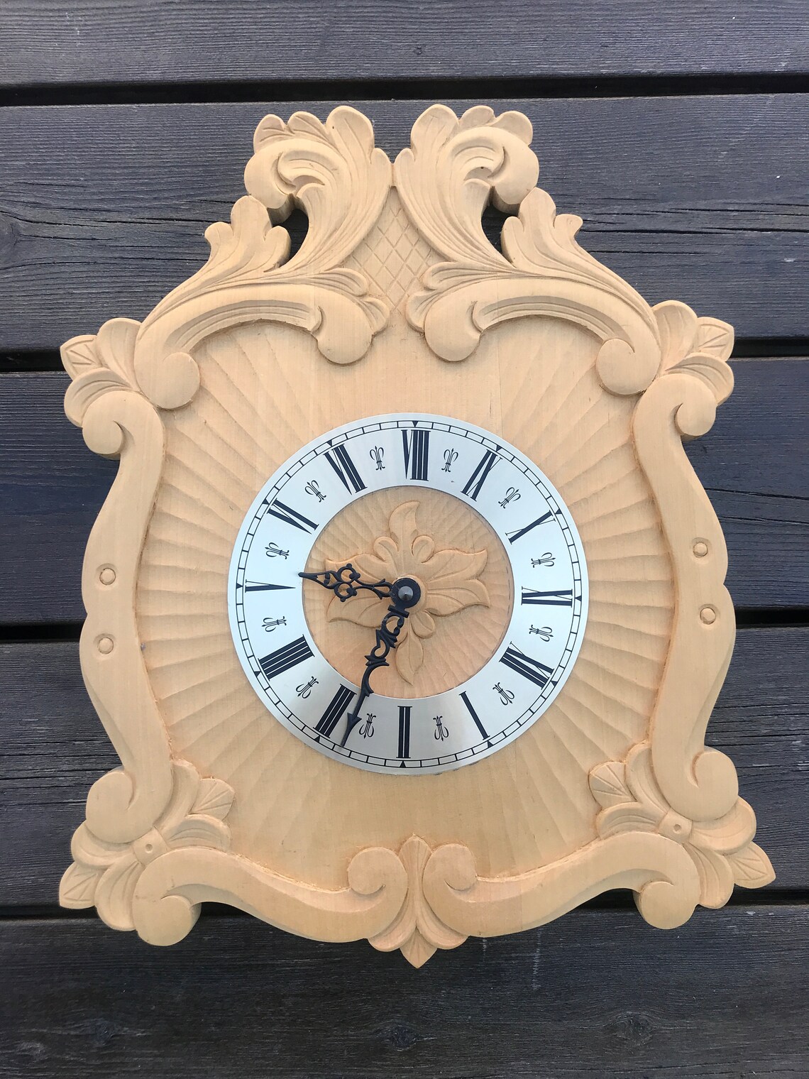 Vintage Norwegian Handmade Deep Wood Carving Clock Viking - Etsy