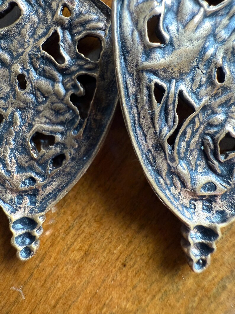 Bronze SIGMUND ESPELAND Viking Dragon Earrings With Sterling Silver ...