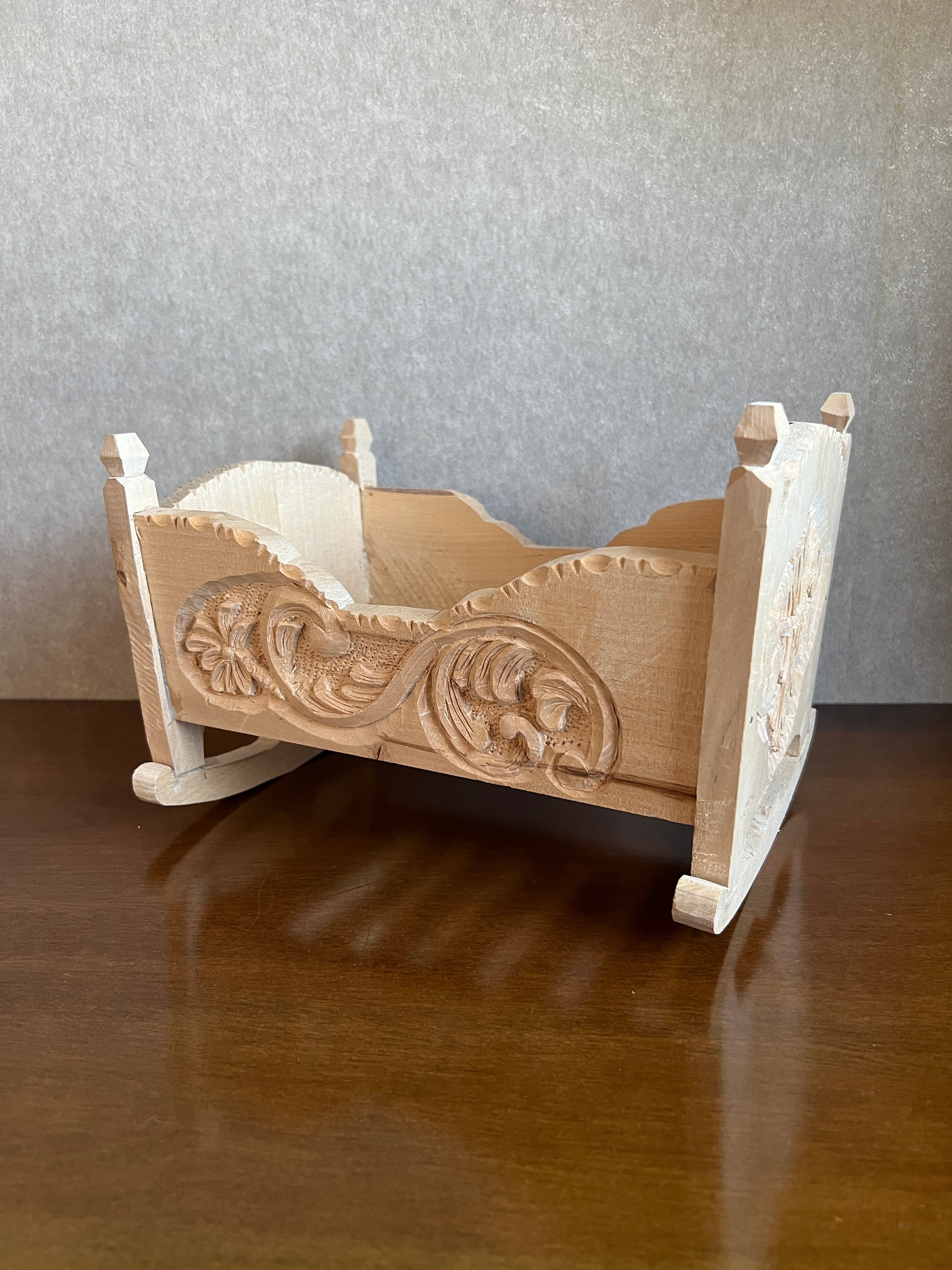 Traditional Norwegian Wood Carvings Handmade Doll Cradle - Etsy
