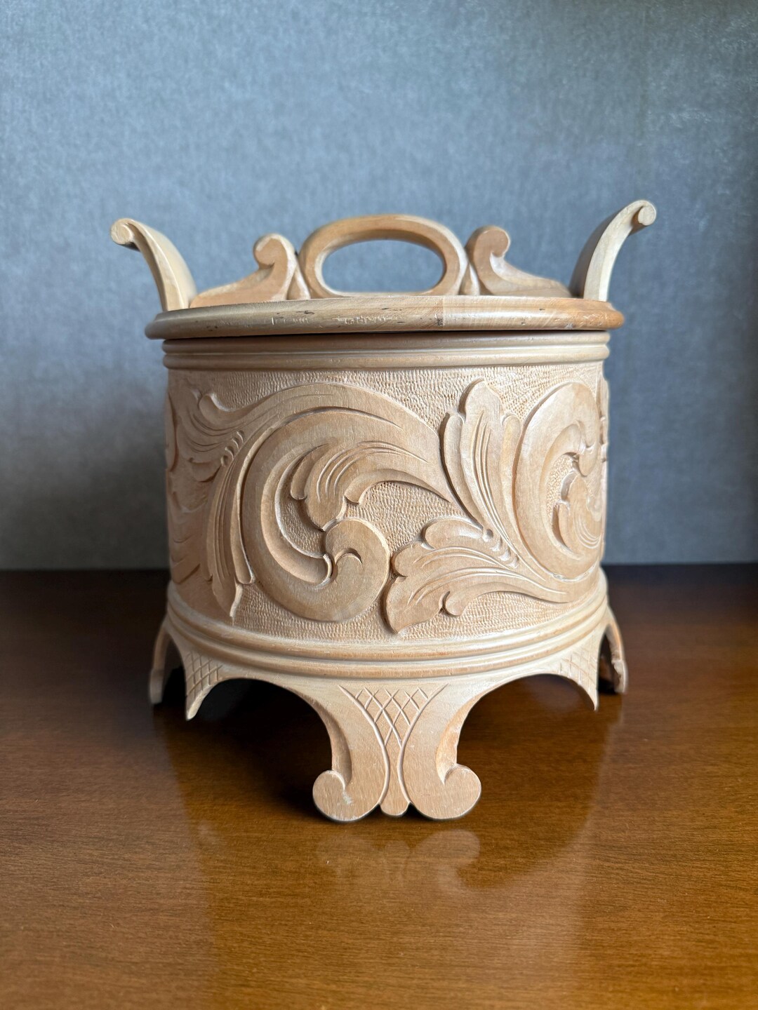 Traditional Norwegian Tine, Hand Carved Collectible Bentwood Box, Food ...