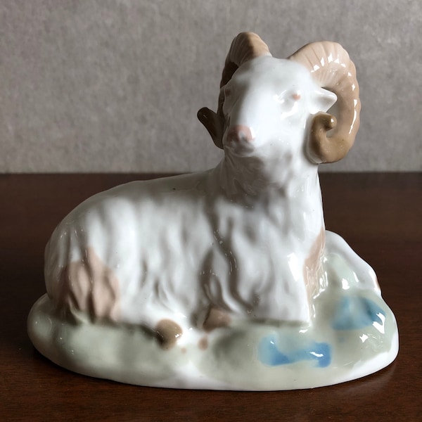 Porcelain Ram Figurine - Etsy