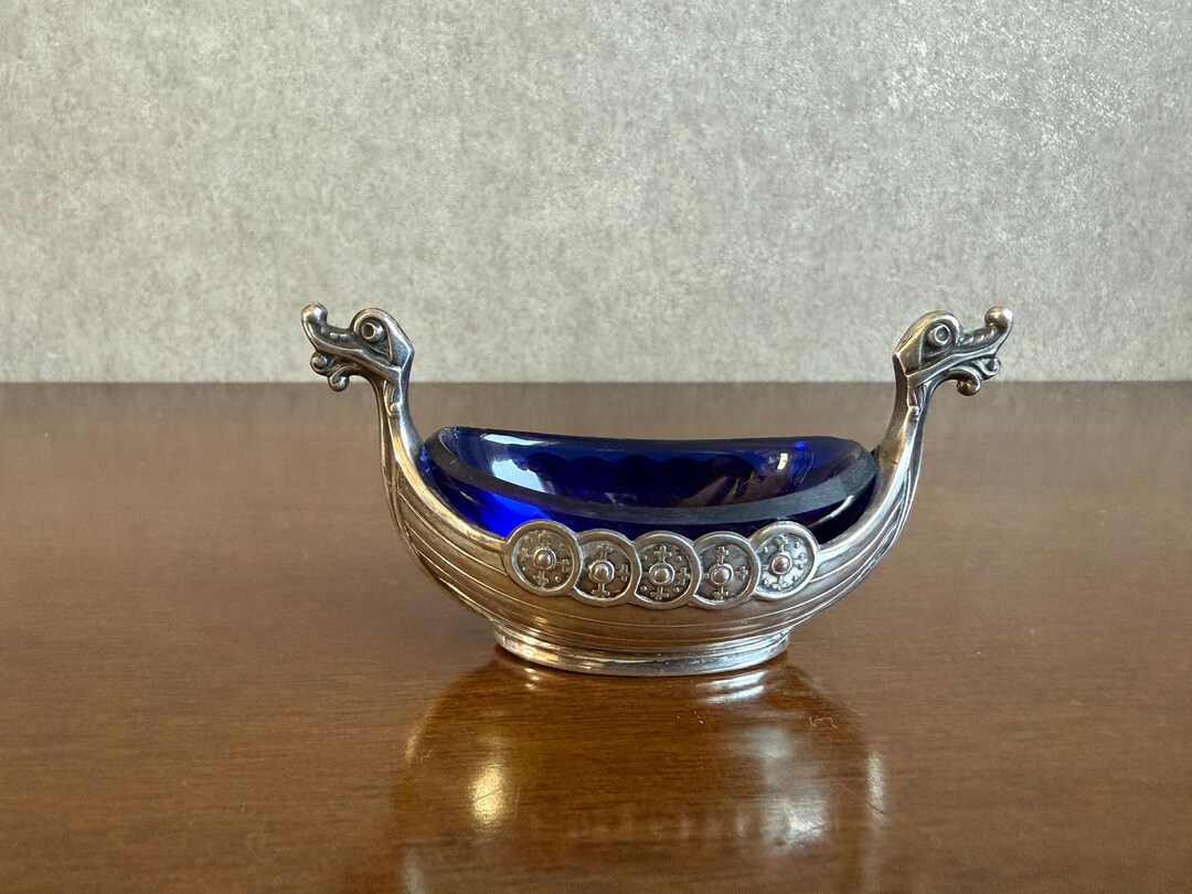 Viking Ship, 925S Sterling Silver Salt Cellar, Viking Long Ship ...