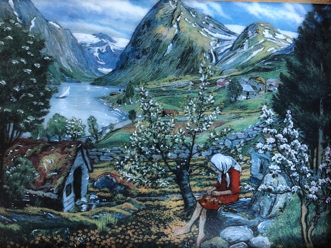 Vintage Art Tile, N. Astrup nikolai Johannes Astrup Series of Paintings ...