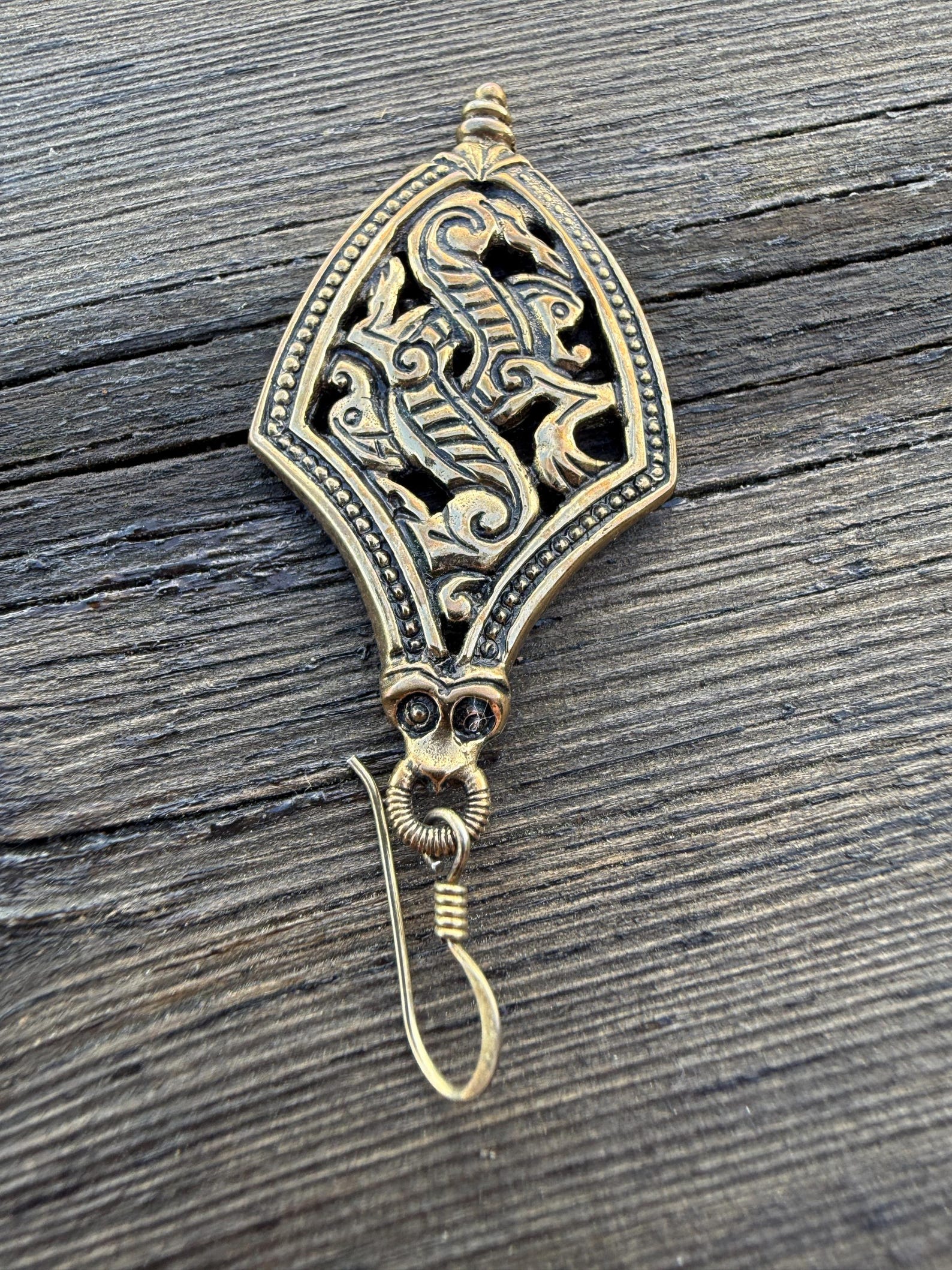 Bronze SIGMUND ESPELAND Viking Dragon Earrings With Sterling Silver ...