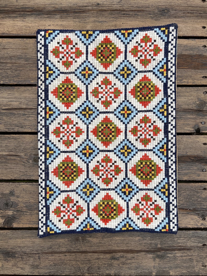 Vintage Norwegian Handmade Table Runner Tapestry Rug Woll - Etsy