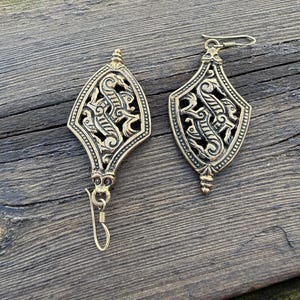 Bronze SIGMUND ESPELAND Viking Dragon Earrings With Sterling Silver ...