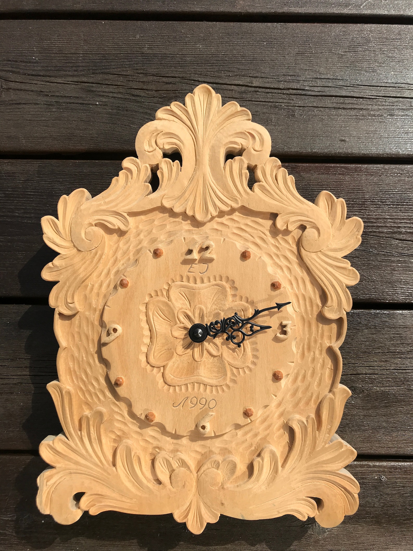 Vintage Norwegian Handmade Deep Wood Carving Clock Viking | Etsy