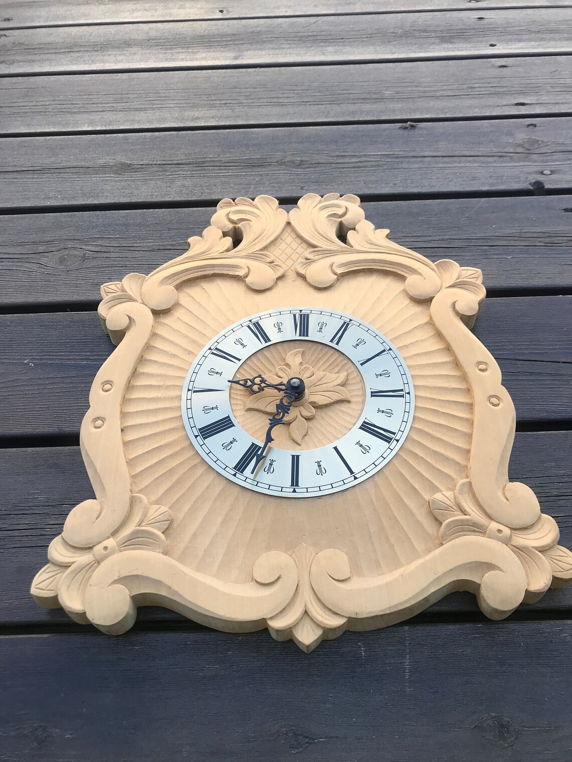 Vintage Norwegian Handmade Deep Wood Carving Clock Viking - Etsy