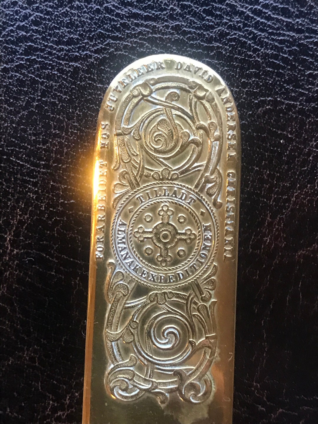 David Andersen, Norwegian Farmers Almanac Calendar, Brass Letter Opener ...