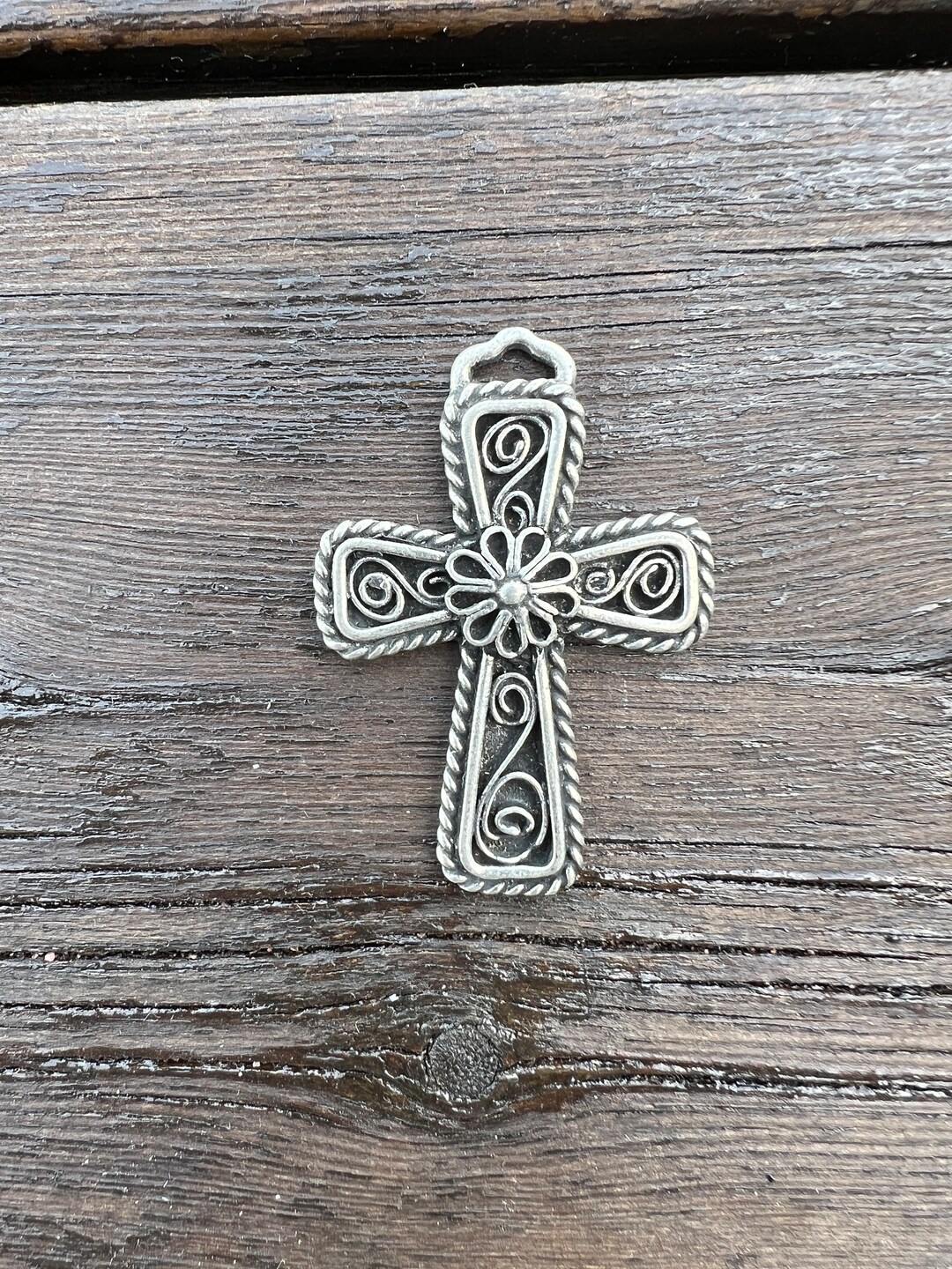 Vintag Rare Handmade Havstad Tinn Pewter Pectoral Cross, Mix Technique ...