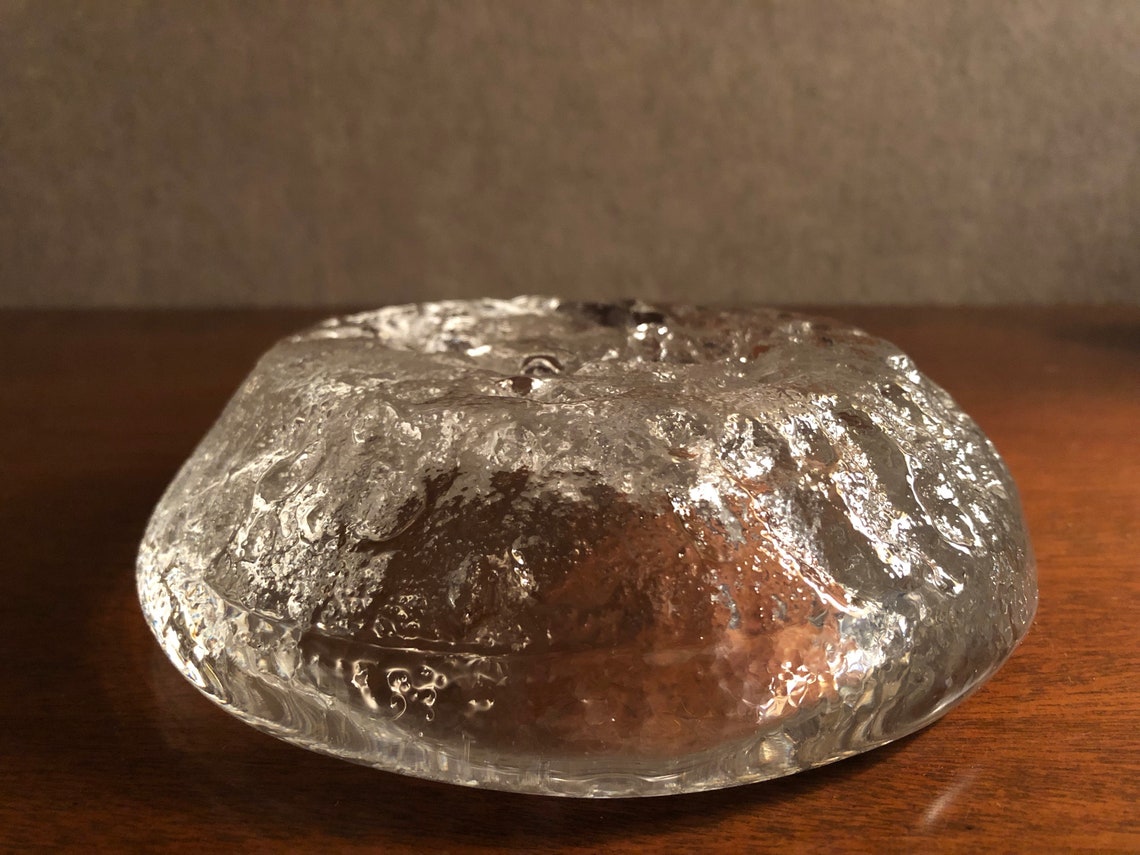 Vintage Pukeberg Sweden Art Glass Ashtray Bowl Paper Weight - Etsy