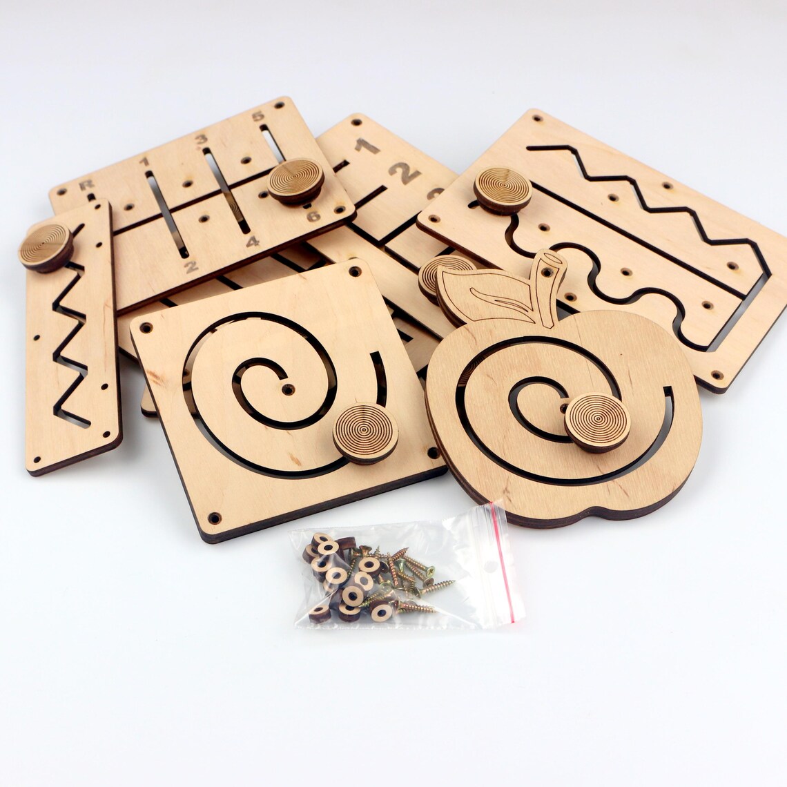 Wooden Labyrinth Maze: Montessori Sensory Board Parts - Etsy