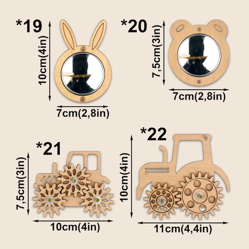 Wooden Busy Board Parts – Montessori Kid Activity Elements, Sensory ...