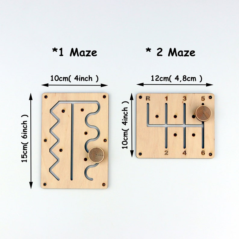 Wooden Labyrinth Maze: Montessori Sensory Board Parts - Etsy