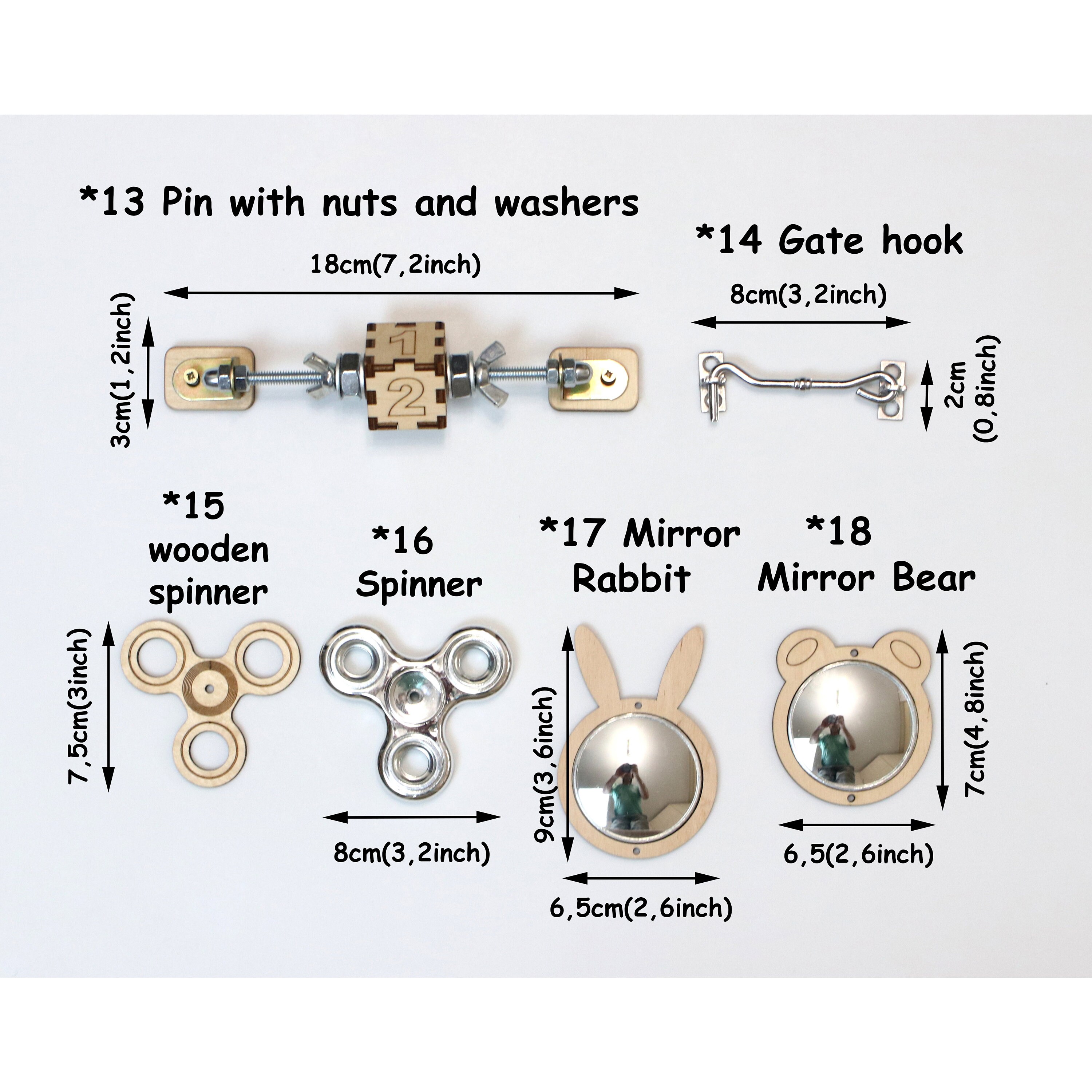Custom Busy Board Parts Set for Toddlers, Diy Activity Board Elements ...