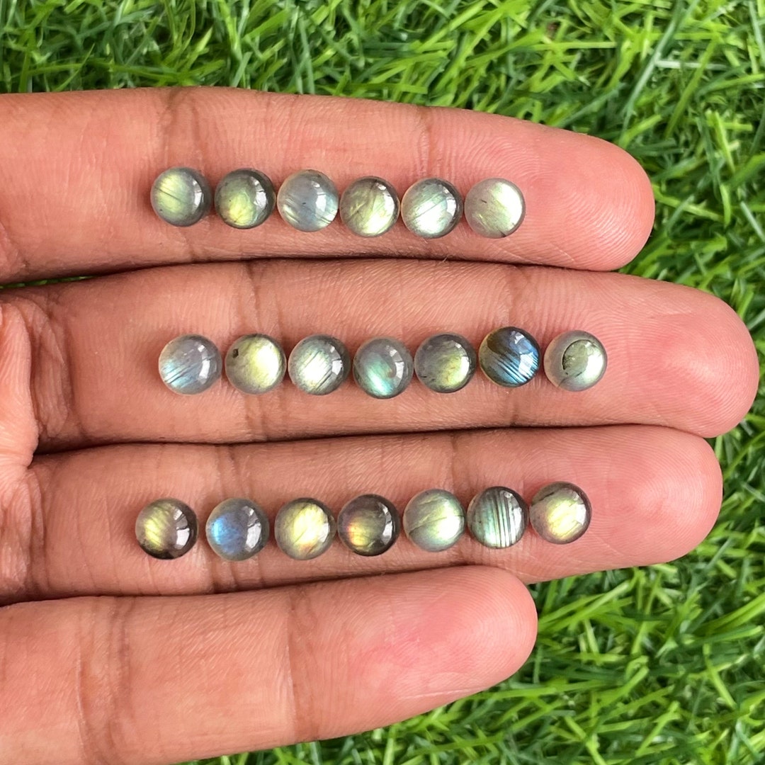 Natural Labradorite Round Cabochon Loose Gemstone 20pcs Lot for Jewelry ...
