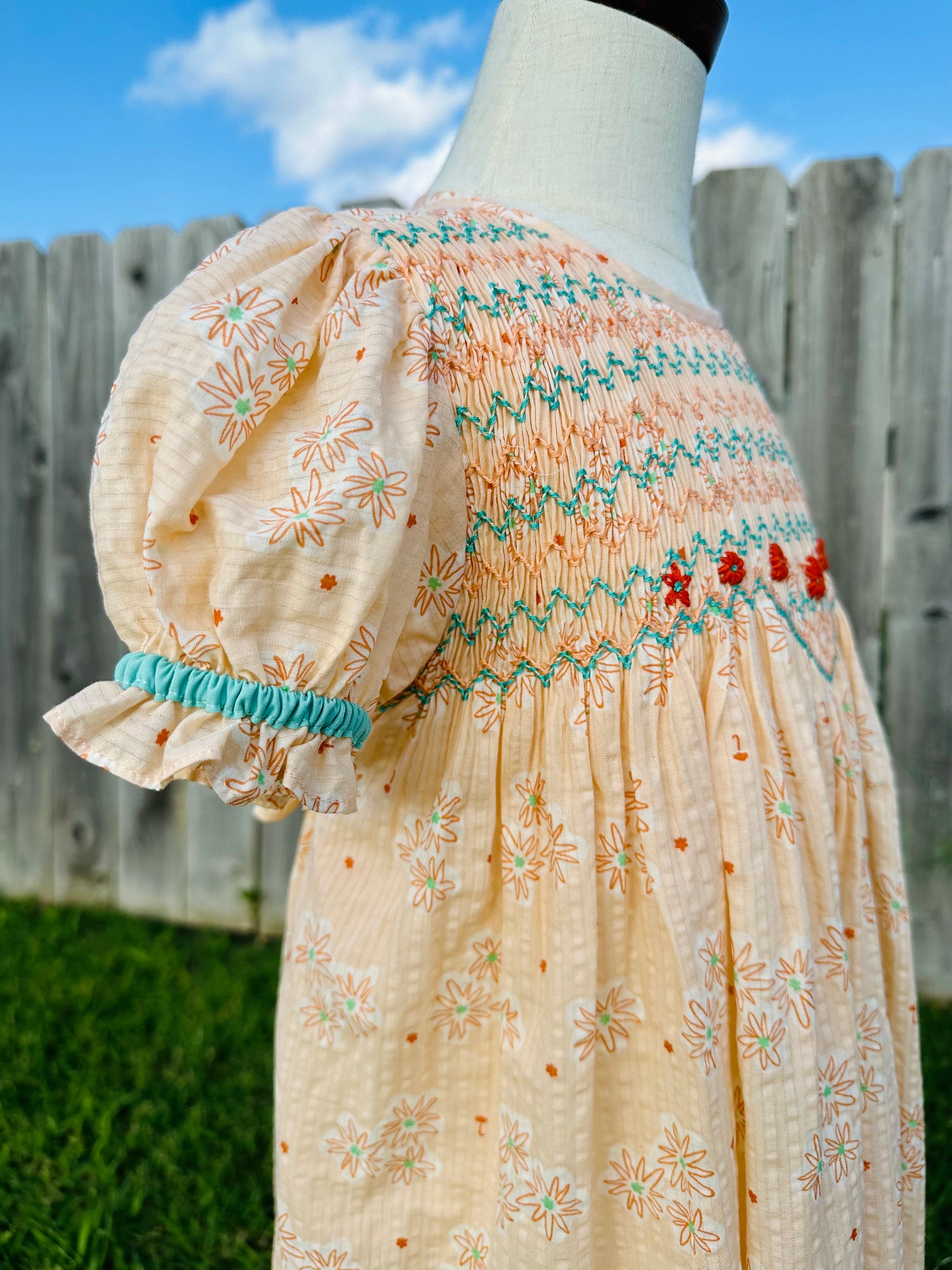 Smocking Dress/rompers Girls - Puff Sleeve Smocking Dress/rompers ...