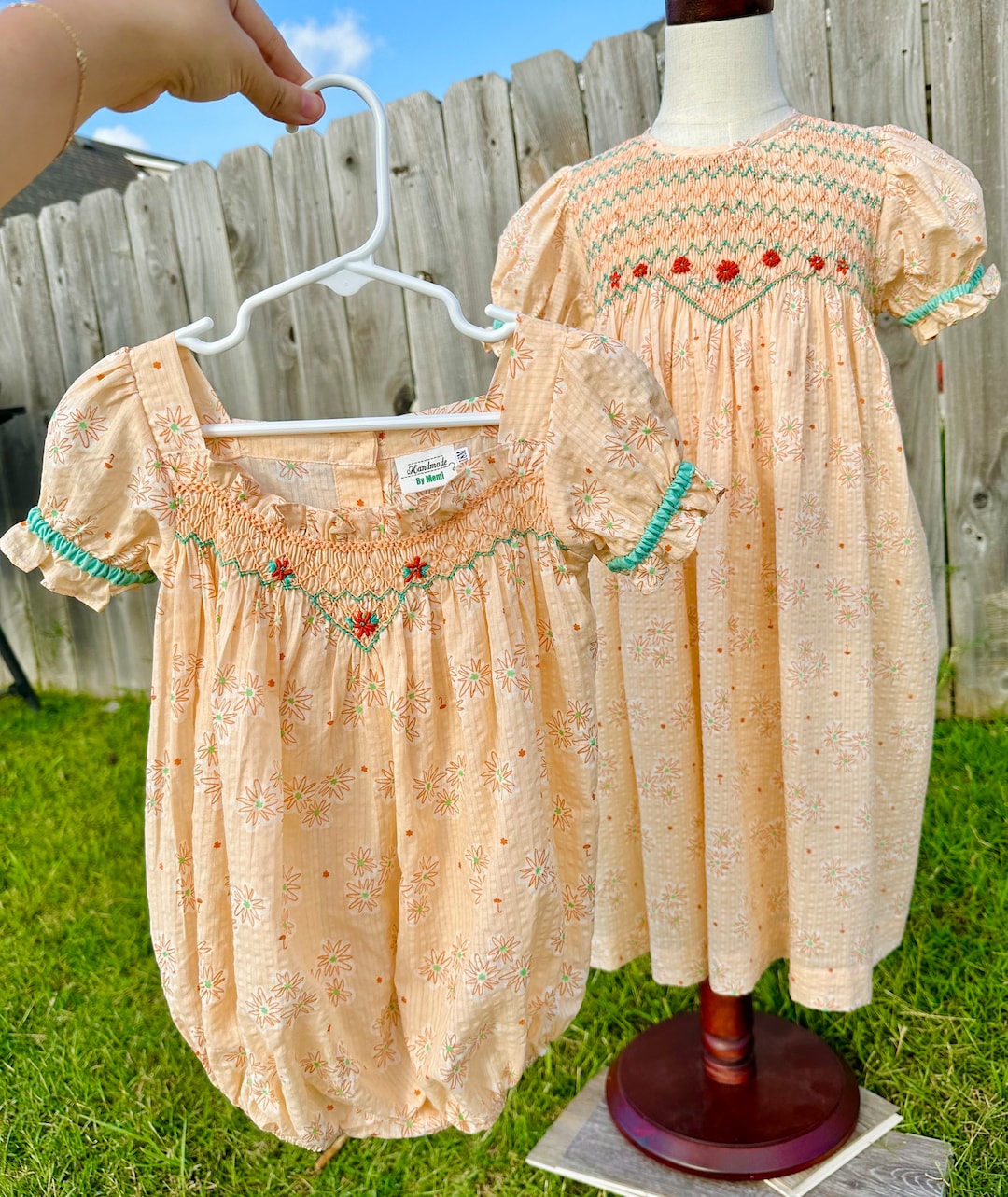 Smocked Dress/rompers Girls - Puff Sleeve Smocked Dress/rompers - Hand ...