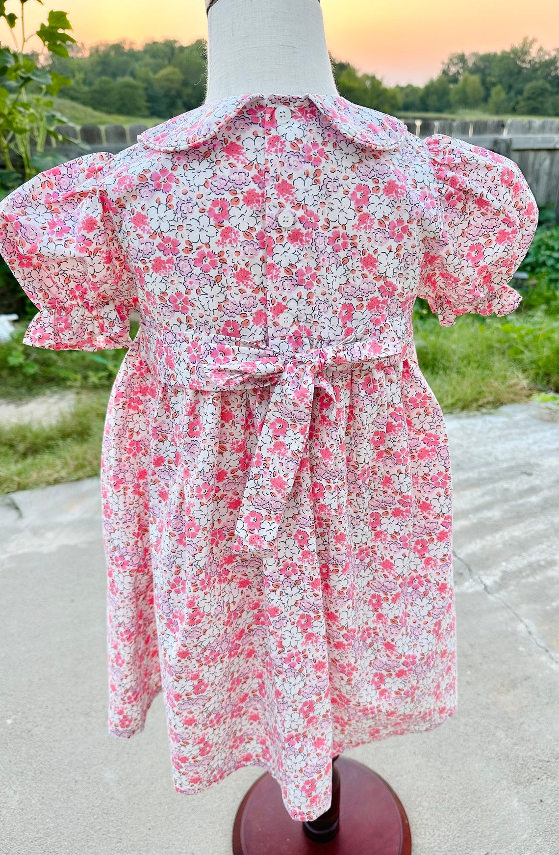 Smocked Girls Dress Pink Floral Smocked Dress Girls Floral Smocked ...