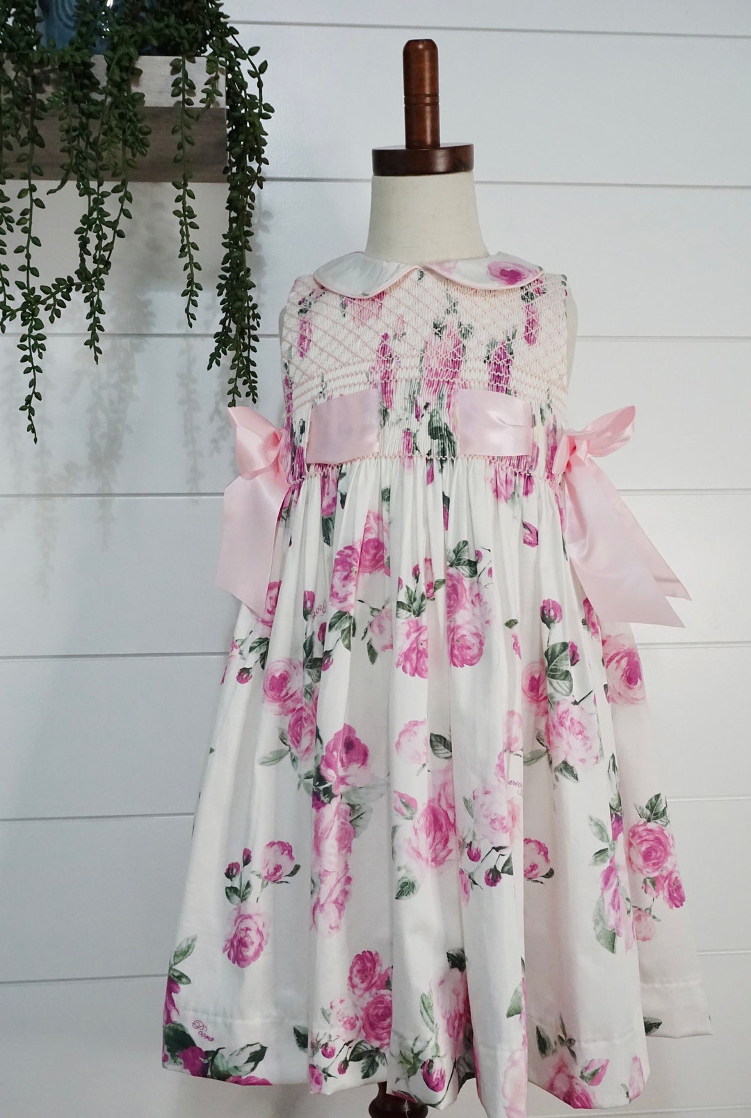 Smocked Dress Kids-floral Smocked Dress- Kids Occasional Outfit- Spring ...